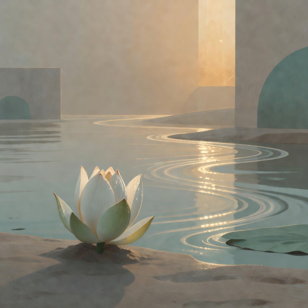 Lotus flower seeking meaning through sacrifice
